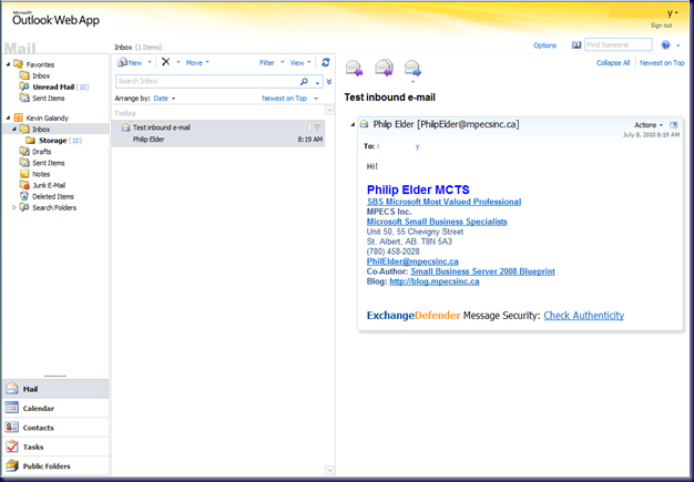 MPECS Inc. Blog: A Glimpse At Exchange 2010 OWA And SharePoint Foundation